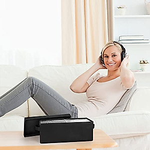 HATTERTOP CD Storage Box Set of 3, DVD Storage Case 14.2 x 6.3 x 5.5 Inch CD Case Storage with Lids & Handles to Store up to 165 Discs for Car Travel Home - Black