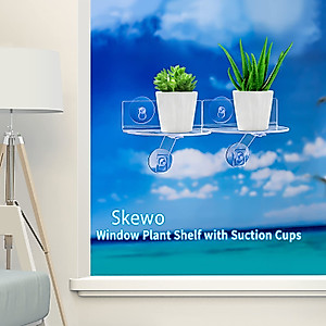 2 Pack Suction Cup Shelf for Plants Window, with Load-Bearing Bracket Window Shelf for Plants Herb Pots, Indoor Plants, Acrylic Window Sill Extender for Plants, Window Plant Shelves (Semicircular)