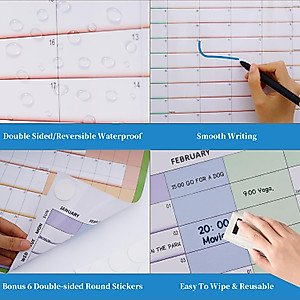 Ziphius Large Dry Erase Calendar for Wall - 12 Month Horizontal/Vertical Blank Calendar Planner, 24" x 36", Erasable & Reusable, Great Layout Whiteboard Calendar Dry Erase for Home, Office, and School