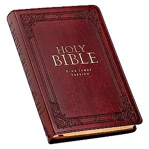 KJV Holy Bible, Standard Size Faux Leather Red Letter Edition Thumb Index & Ribbon Marker, King James Version, Saddle Tan