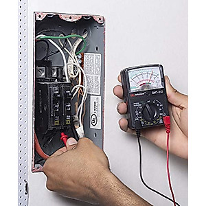 Gardner Bender GMT-312 Analog Multimeter, 5 Function / 12 Range, 300V AC/DC, for AC / DC Voltage & Current, Resistance, Continuity & Batteries , Black