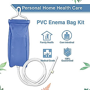 TopQuaFocus 1.8Quart Enema Bag Kit Home Coffee Enema Bag Kit for Colon Cleansing Portable Enema Bag for Colonic Cleanse 4.59 FT Hose