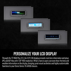 Thermaltake Ceres Series Black LCD Panel Kit, 3.9" LCD Display, Supported by TT RGB Plus 2.0 Software, Presents Real time Information, Easy customization, AC-064-OO1NAN-A1