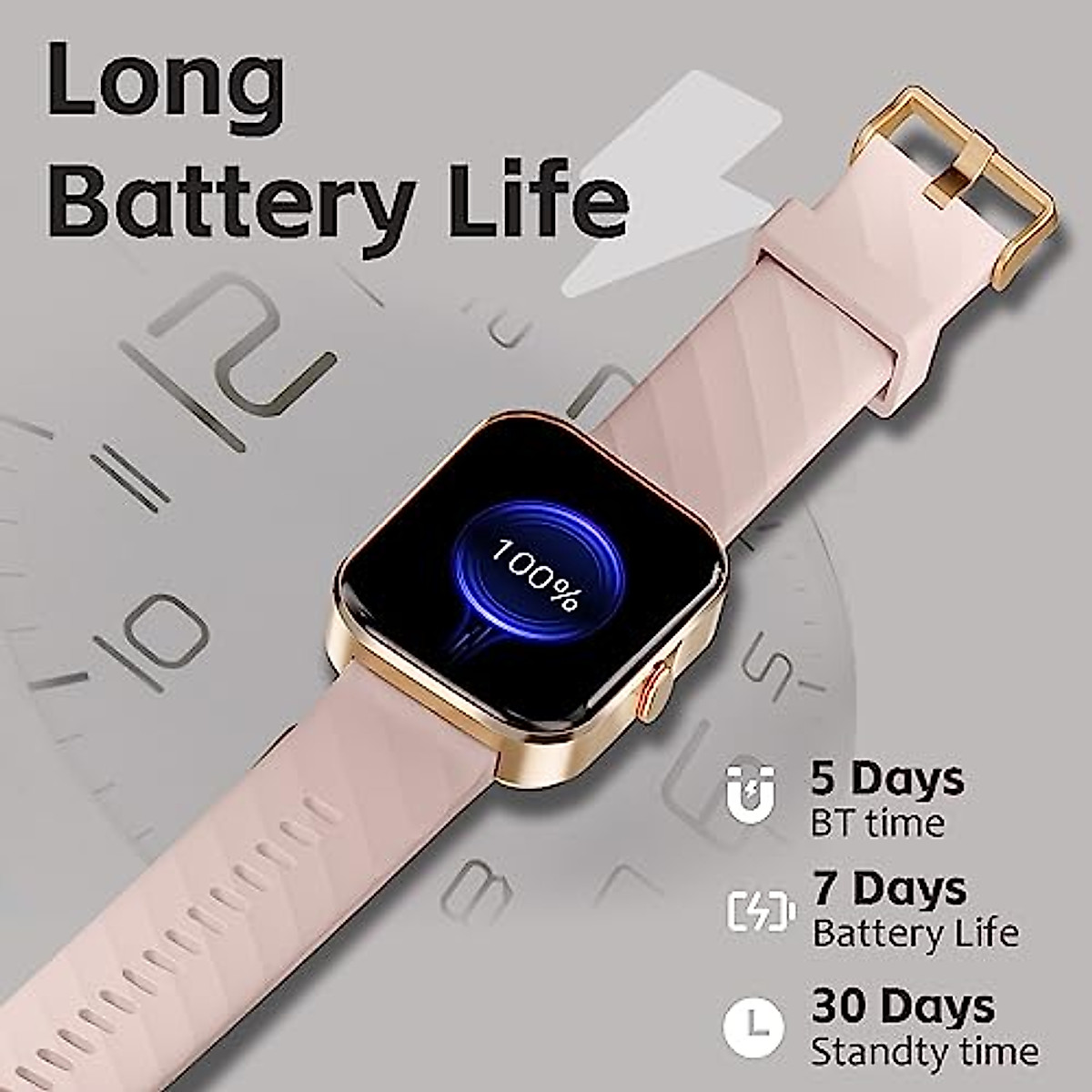 VALYV Smart Watch for Men Women (Answer/Make Calls) 1.91” HD Fitness Tracker Watch with 100+ Sports Modes Activity Tracker with Heart Rate Sleep Monitor Smartwatch for iOS and Android Phone (Pink)