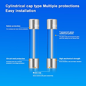 2 Pcs 5304509451 Microwave Fuses 20a 125v for Frigidaire Microwaves,Applicable for GE WB27X11138 WB27X10388 PS5136235 00469295 30469294 50462164 PS5136235 AP5648907 Microwaves Oven Fuse 6x30mm