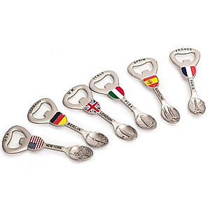SHFICDJ Travel souvenirs Soup spoon shape Bottle Opener,USA New York Zinc alloy Beer Bottle Openers,Creative kitchen supplies gift bottle opener.