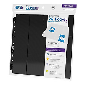 Ultimate Guard UGD010829 24-Pocket QuadRow Side-Loading Pages Album, Black