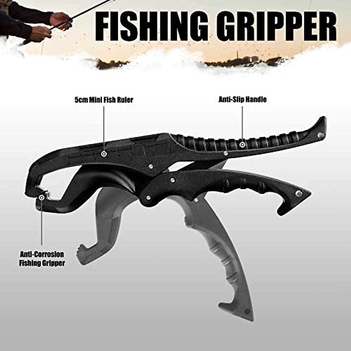 Vufprye Fishing Pliers, Upgraded Fish Lip Grippers,Aluminum Fishing Pliers Hook Remover Split Ring,Ice Fishing Gear Fishing Gifts for Men (Blue)