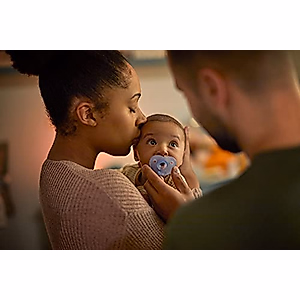 Philips AVENT Soothie Heart Pacifier, Blue/Light Blue, 0-3 Months, 4 Pack, SCF099/41