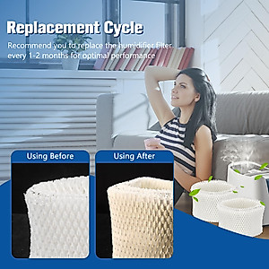 Funmit WF2 Humidifier Filter Replacement for Vicks Kaz Humidifier Starry Night Cool Mist V3500N V3700 V3100 V3900 Sunbeam 1118 1119 Honeywell HCM-300T HCM-350 WA-8D Enviracaire ECM-500 6 Pack