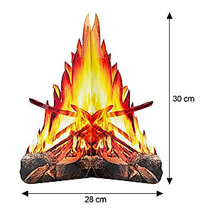 3 Sets 12 Inch Tall Artificial Fire Fake Flame Paper 3D Decorative Cardboard Campfire Centerpiece Flame Torch for Campfire Party Decorations