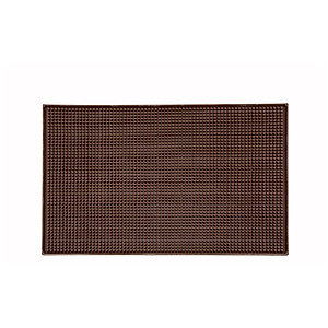 Winco BM-1812B, 18x12-Inch Brown Service Mat, Plastic Professional Bar Glass Serving Spill Mat