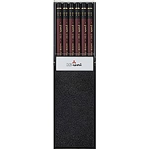uni Hi Wooden Pencil - HB - Box of 12 (HUHB), brown