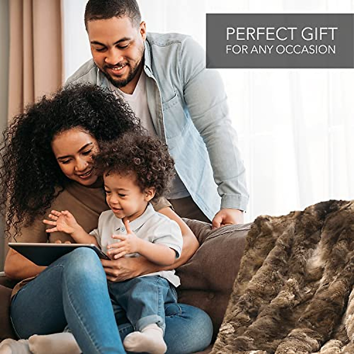 Luxury Plush Blanket - Cozy, Soft, Fuzzy Faux Fur Throw Blanket for Couch - Ideal Comfy Minky Blanket for Adults for Cold Nights by Everlasting Comfort