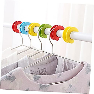 Zerodeko Round Hanger Anti-Slip Ring Nonslip Hangers Wind-Proof Rack Buckle Anti Slip Buckles Household Fixed Button Hanger Buckle Coat Hanger Fixing Buckle Creative Wind-Proof Buckle 12pcs