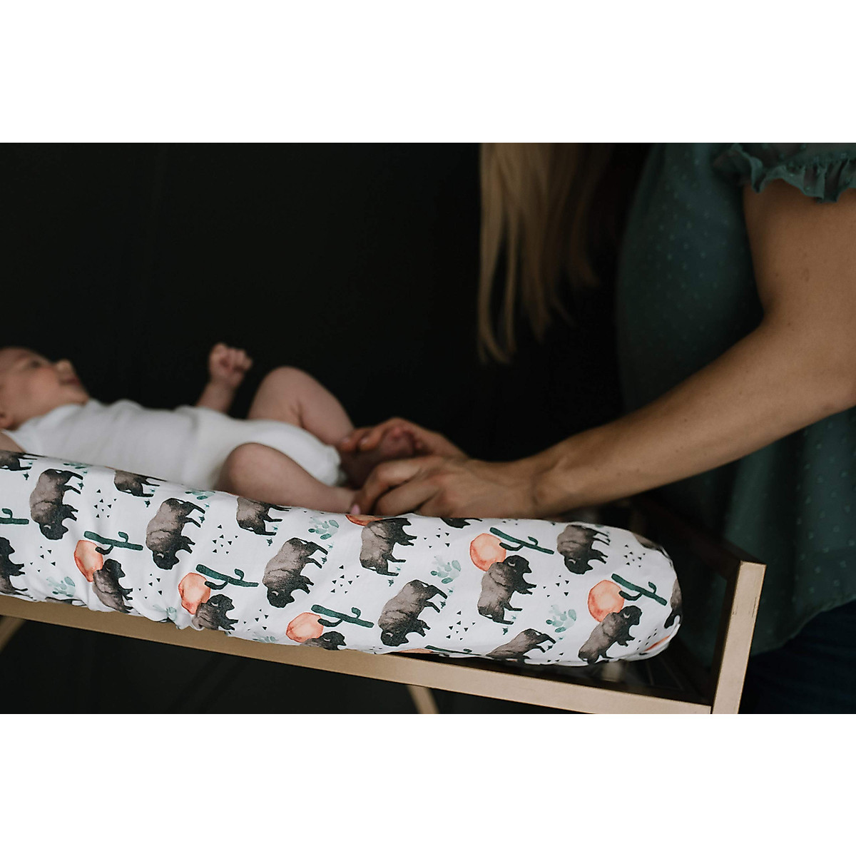 Premium Knit Diaper Changing Pad Cover"Bison" by Copper Pearl