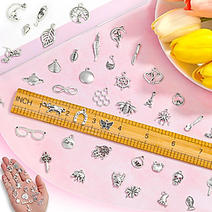 400 Pcs Silver Charms for Jewelry Making and Bracelets Making, Wholesale Bulk Lots Jewelry Making Charms Tiny Assorted Mixed Tibetan Silver Metal Charms Pendants for DIY Necklace Bracelet Jewelry Making and Crafting
