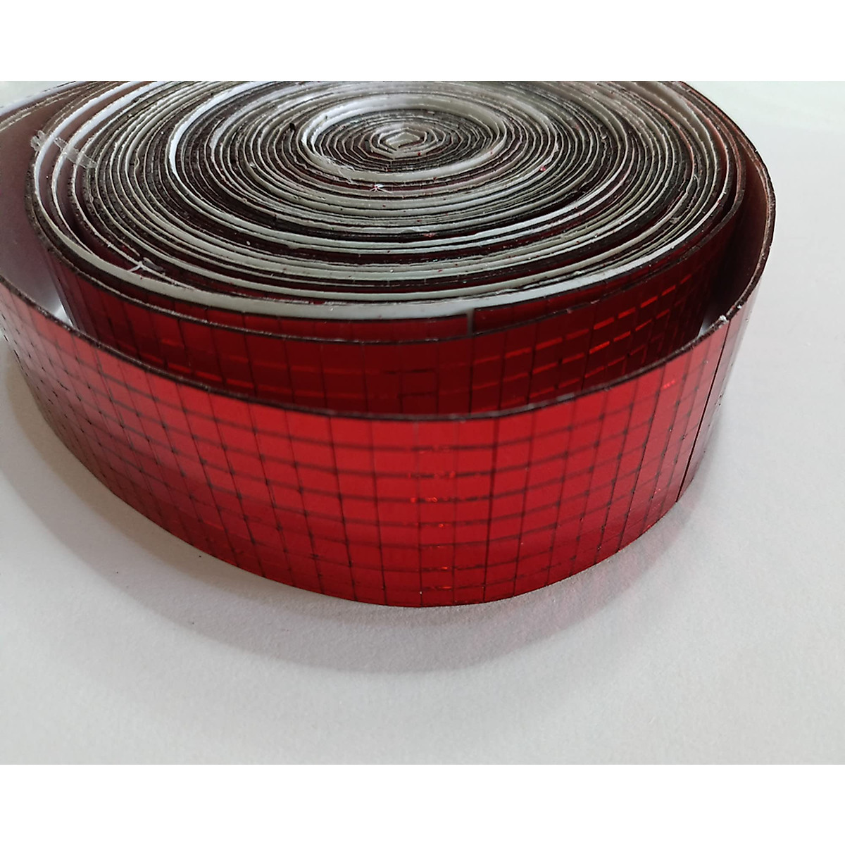 1570pcs Self-Adhesive Mosaic Tiles,Red Glass Mirror Wall Sticker for Christmas,Halloween Festival &Party Home DIY Decoration and Crafts Accessory (Red Mirror, 1 Meter)