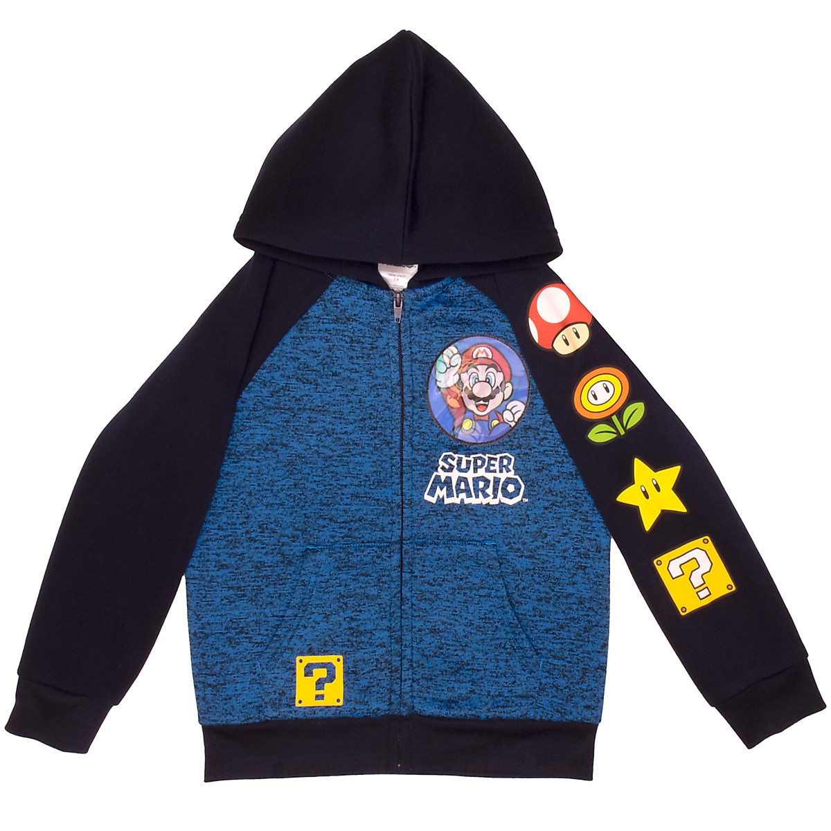 Nintendo Super Mario Video Game 3-Piece Set Boys Short Sleeve T-Shirt, Zip Up Hoodie, Jogger Pants 3-Pack Bundle Set (Size 8, Grey)