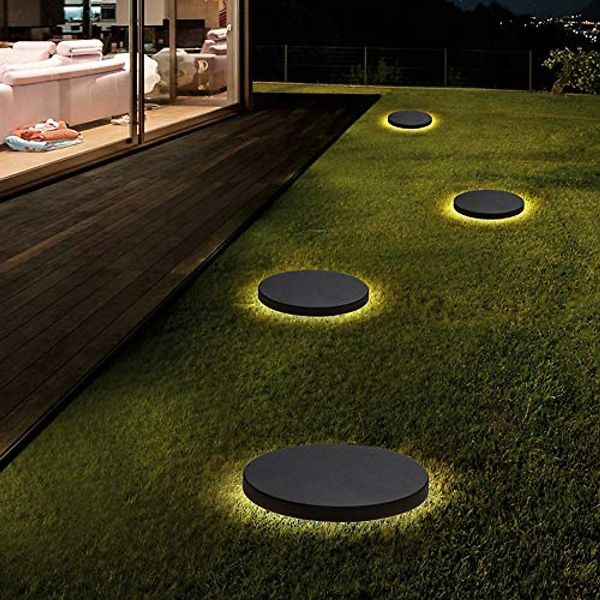 ZZYJYALG Lawn Light Outdoor Engineering Grass Light Outdoor Post Lantern Waterproof IP55 Garden Home Villa Landscape Die-cast Aluminum Black LED 12W/1200LM