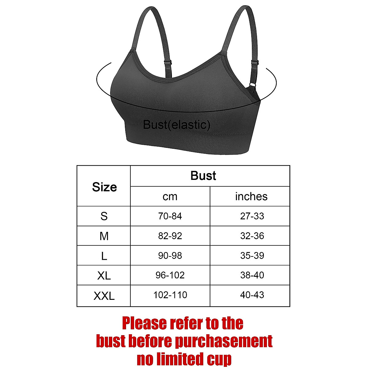Geyoga 4 Pieces Neck Bralettes Wireless Cami Bra Tank Top Sports Bra for Women Girls(Small,Black, Dark Grey, Dark Red, Blue)