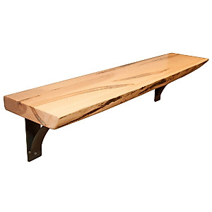 RRD Live Edge Shelf — Rustic Maple Wood — Shelves for Bedroom — Rustic Wall Shelves — Vintage Home Decor — Floating Shelves for Wall — Wooden Shelf - 36"