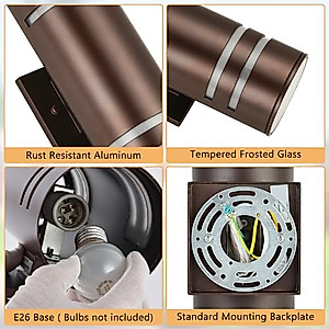 Housen Solutions Outdoor Light Fixture, IP65 Waterproof Exterior Lighting Fixtures, Oil Rubbed Bronze Aluminum Wall Mount Porch Lights, Outdoor Lights for House Garge