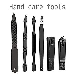 Manicure Set Nail Clippers Pedicure Kit，16 Pieces Stainless Steel Manicure Kit with PU Leather Case (Grey)