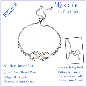 BEKECH Granny Gift Granny Adjustable Bracelet Gift for Granny from Granddaughter Grandson Granny Birthday Gift Mother’s Day Gift for Granny Nana (granny silver)