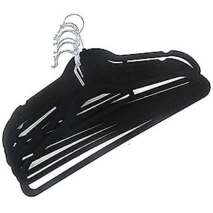 Velvet Covered Hangers – 30 Pack Non-Slip Black Hangers for Clothes – Premium Quality Materials - Easy Slide & Sturdy Design – Slim to Save Closet Space