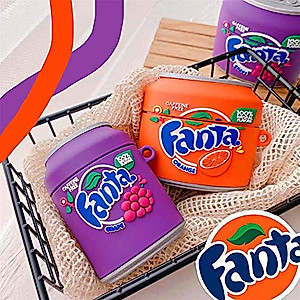 Airpods 1/2 Case Cover, 3D Beverage Series Creative Cute Cartoon Funny Fun, Soft Silicone Airpod Character Skin Keychain Ring, Stylish and Cute, Suitable for Airpod1/2 (Grape Purple)