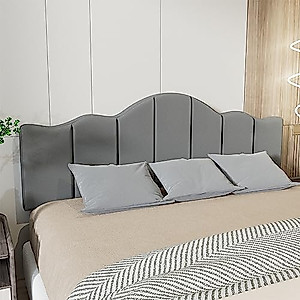 YENING Queen Size Headboard Only Queen Bed Headboards Fabric Cabeceras De Cama, Height Adjustable, Grey