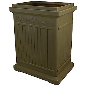 RTS Home Accents ParcelWirx Premium Vertical Storage Cabinet/Package Delivery Box with Lift Off Lid, Oak