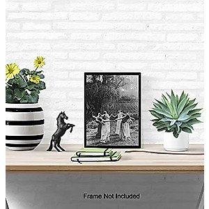 Witchy Pagan Wall Art & Decor - LARGE 11x14 - Witch Coven - Wiccan Wicca Decor - Gift for Witchcraft and Black Magic Fans - Gothic Pagan Wall Art - Goth Room Decor - Creepy Scary Vintage Picture Photo