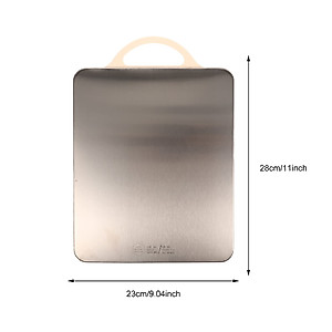 LIFKOME Double Sided Chopping Board, 304 Stainless Steel Cutting Board with Easy Grip Handle Kitchen Gadget Utensil for Home Picnic Dishwasher Safe