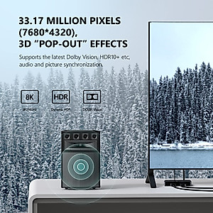 8K HDMI Splitter【HDMI 2.1 Cable 4FT】, 8K@60Hz HDMI Switch, 48Gbps Bidirectional HDMI Switcher 2 in 1 Out, Support 4K@120Hz, Dynamic HDR, HDCP 2.3, Compatible with Xbox X/PS5/8K TV(Only one Monitor)