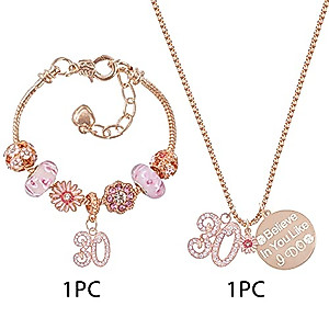 30th Birthday,30th Birthday Gift,30th Birthday Decorations,30 Birthday Gifts for Women,30th Birthday Bracelet,30th Birthday Necklaces for Women,30 Year Old Gifts,30th Birthday Jewelry for Women