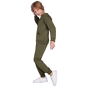 Boyoo Boys' 2 Piece Athletic Tracksuit Jogging Sets Outfit Sweatsuit Zip Up Hoodie and Active Pants for Kids 5-14 Years