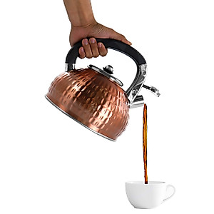Megachef 3 Liter Stovetop Whistling Kettle in Copper