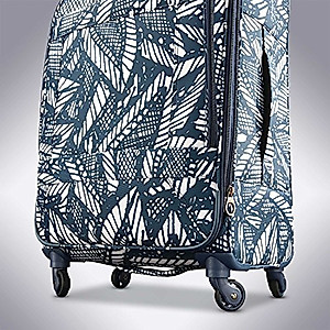 American Tourister Belle Voyage Softside Luggage with Spinner Wheels, Floral Indigo Sand, Checked-Medium 25-Inch