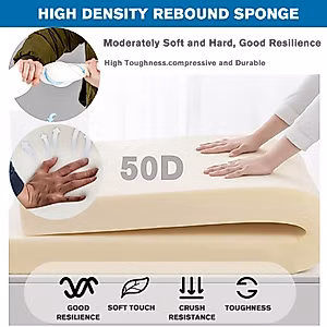 SXROMDA Customize Bench Cushion, Furniture Cushion, High Density Memory Foam, Linen Washable, Non-Slip Bench Pad for Shoe Bench Rack, Window, Piano, Dining (Custom Size, Dark Coffee)