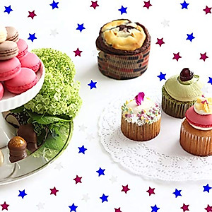 Star Confetti Glitter Stars-Table Confetti Metallic Foil Star Sequins for Wedding Birthday Festival Party Decoration Silver Red Blue 30G 12MM (Red Silver Blue Star)