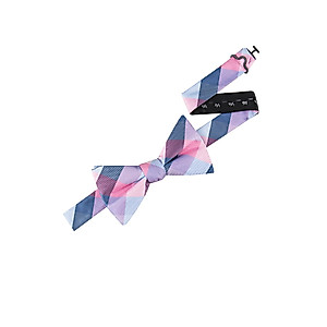 Tommy Hilfiger Men's Buffalo Tartan Pre-Tied Bow Tie, Pink, One Size