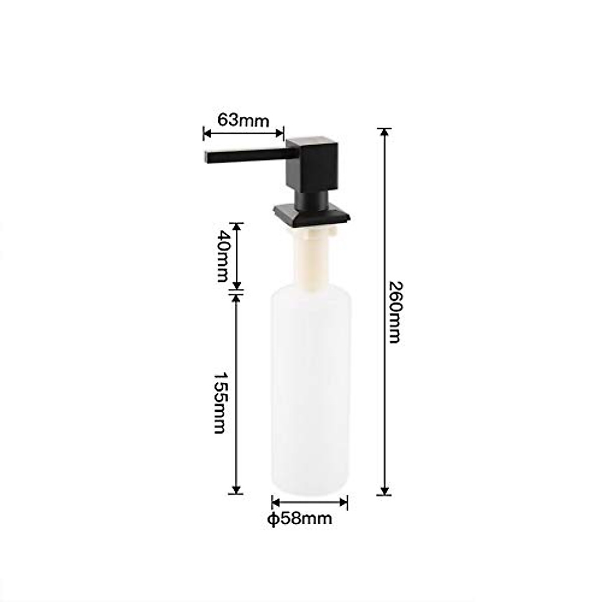 Kitchen Sink Soap Dispenser,Matte Black Oil Rubbed Bronze Built in Pump Kitchen Sink Dish Soap Dispense-c