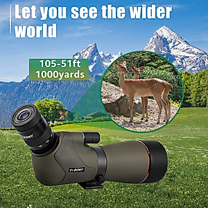 SVBONY SV46 Spotting Scope with Tripod, HD Dual Focus 20-60x80 IPX7 Waterproof Spotting Scopes, Angled Spotting Scope for Bird Watching