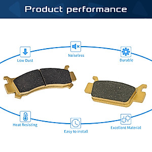 For 2016-2021 Honda Pioneer 1000/2016-2021 Honda Pioneer 1000-5/2019-2021 Honda Talon 1000R and 1000X - Replaces 06451-HL4-A01 Front and Rear Ceramic Disc Metal Heavy Duty Brake Pads (4 Sets)