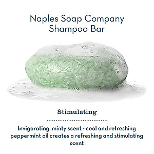 Naples Soap Company Solid Shampoo Bar for All Hair Types – Eco-Friendly, Free of Parabens, Alcohol, Pthalates – Handmade, pH Balanced, Hydrating Haircare, Lasts 50-75 Uses – Stimulating Scalp, 1.75 oz