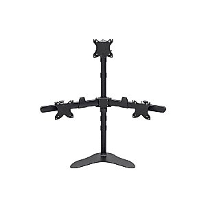 Monoprice Triple Monitor Pyramid Free Standing Desk Mount 1534; - 3034;, Black, Model:115707