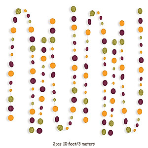 Fall Birthday Party Decorations/Fall Bridal Shower Decorations Thanksgiving Party Decorations Burgundy Orange Gold Circle Paper Garlands/Fall Party Decorations
