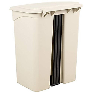 PRO&Family Set of 10! 48 Qt. / 12 Gallon Beige Rectangular Step-On Trash Can. Kitchen Garbage Can Office Trash Can Recycle Bin Waste Basket Touchless